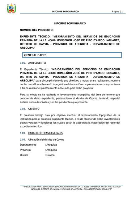 Informe topográficos | Henry Quispe | uDocz