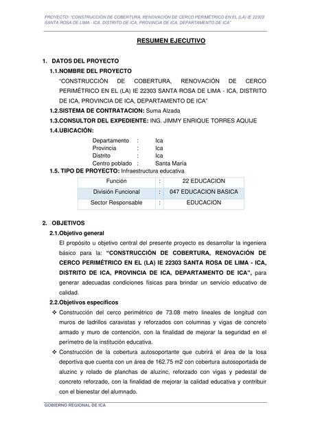 Resumen Ejecutivo | Henry Quispe | uDocz