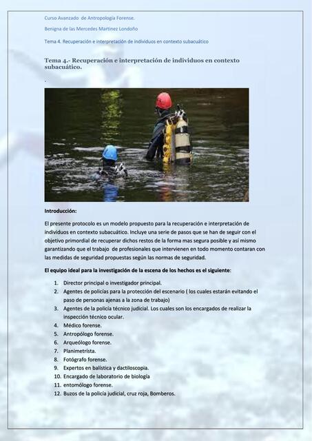 Tema 4 recuperación e interpretación de individuos en contexto subacuático | mercedes martinez ...