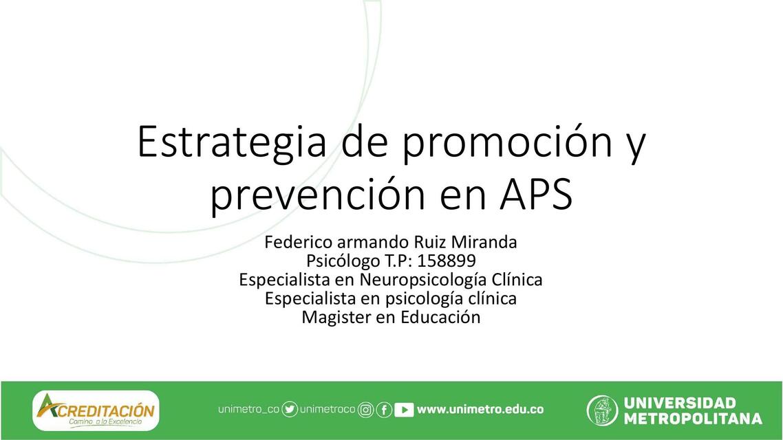 Promoción prevención e intervención en salud | Andrea Mercado pabón | uDocz