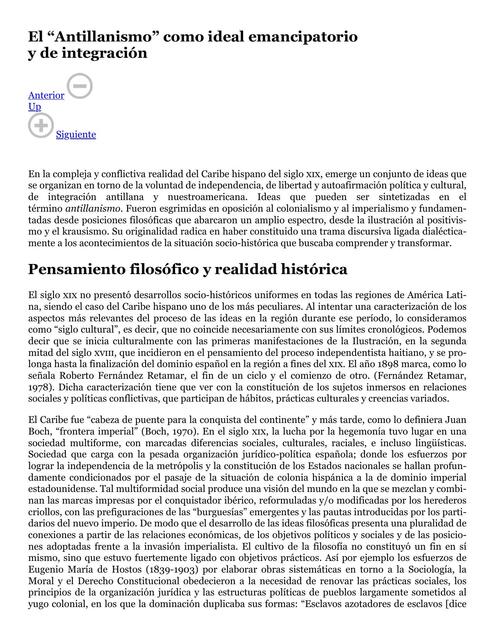 El “Antillanismo” como ideal emancipatorio y de integración República ...