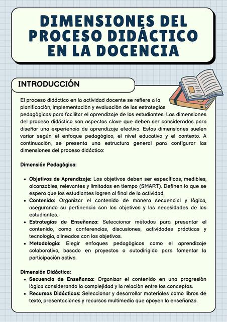 Dimensiones del proceso didáctico en la docencia | Lucía Vargas | uDocz