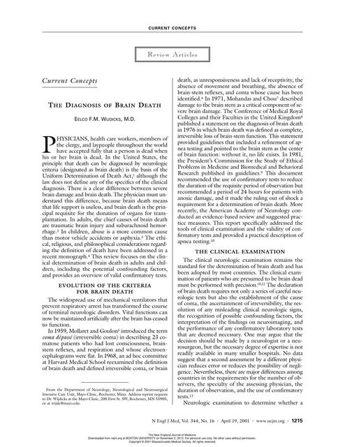 The diagnosis of brain death | Victor Salgado | uDocz