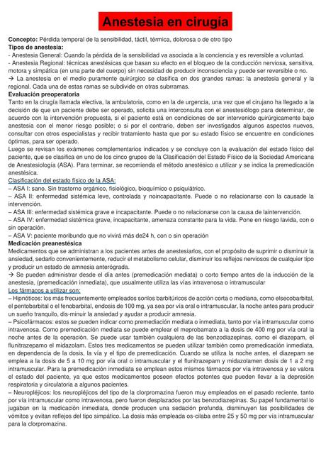 Anestesia | RoseMedScience ( Rose Mary Favier ) | uDocz