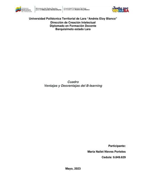 Ventajas y Desventajas del B-Learning | Nailet Nieves Nieves | uDocz