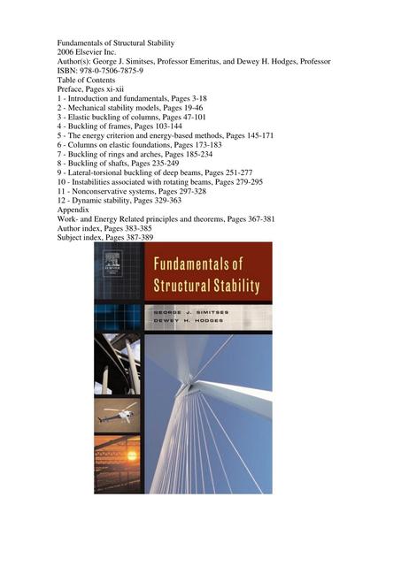 Fundamentals Of Structural Stability SimitsesHodges 1 | Adrian Diez | uDocz