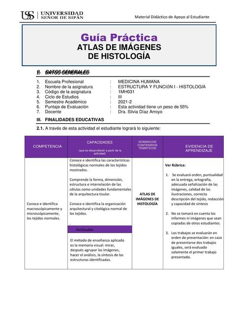 Guía De Práctica De Histología 1 | Mariella | uDocz