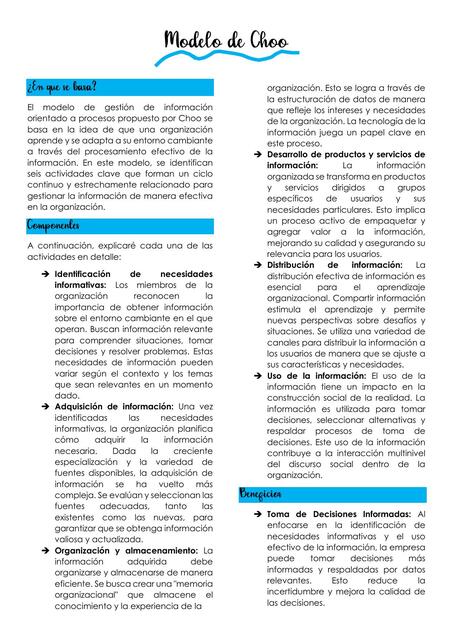 Modelo Informacional de Choo | Roberth Arteaga | uDocz