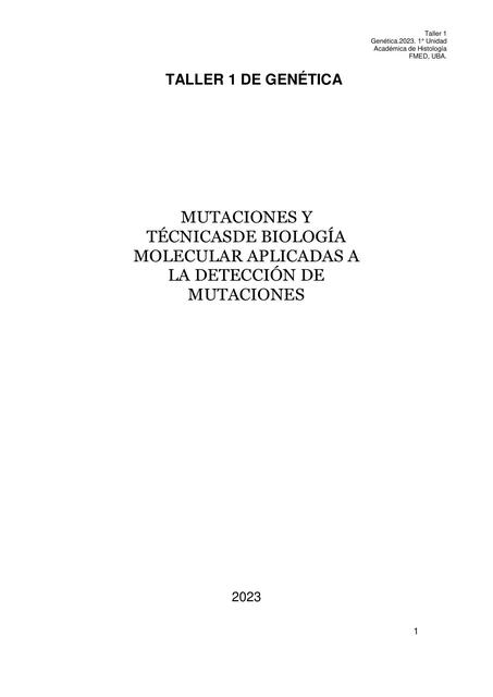 Mutaciones y técnicas de biología molecular aplicadas a la detección de ...