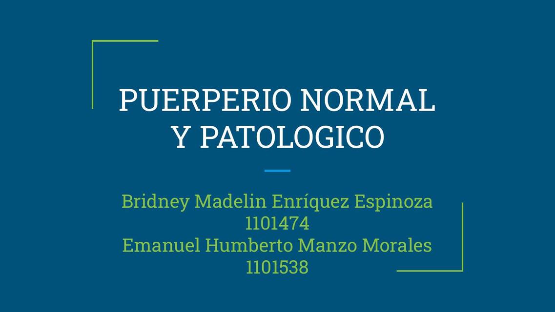 Puerperio Normal y Patológico | Bridney Enriquez | uDocz