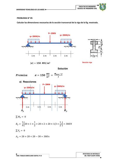 Ejercicio 5 viga apoyada | Christiano CF | uDocz