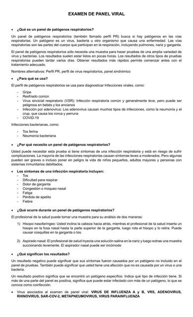 Examen de Panel Viral | Camila Andrea | uDocz