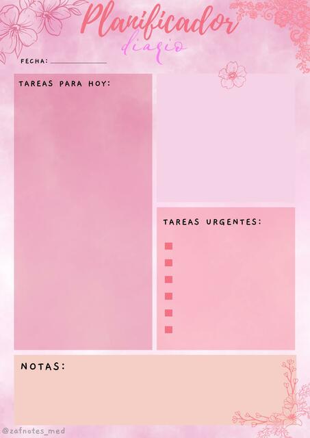 Planificador diario floral rosa | Yuleisy Roque Garcia | uDocz