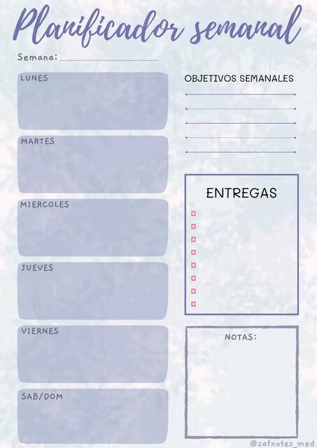 Planificador semanal azul | Yuleisy Roque Garcia | uDocz
