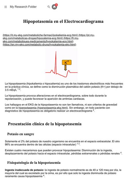 Hipopotasemia en el Electrocardiograma | Medicina | uDocz