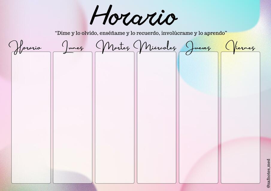 Horario multicolor | Yuleisy Roque Garcia | uDocz
