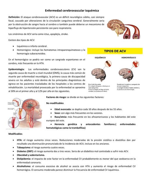 Enfermedad cerebrovascular isquémica | Felipe Ventura | uDocz