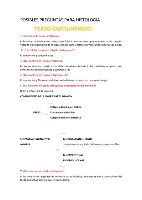 Tejido Cartilaginoso | Helen Estrada | uDocz