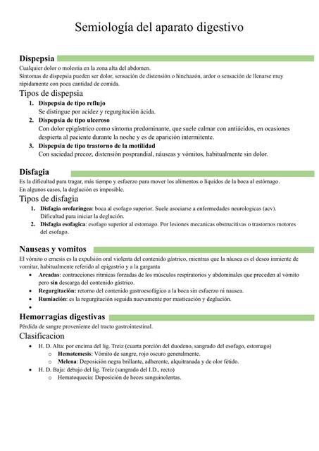 Semiología del apartado digestivo | Dayana Soledad Acosta Castro | uDocz