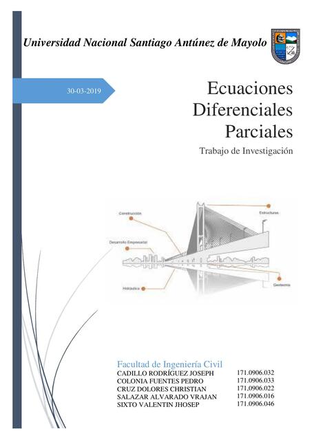 Ecuaciones diferenciales parciales | Carlos Terrones Hidalgo | uDocz