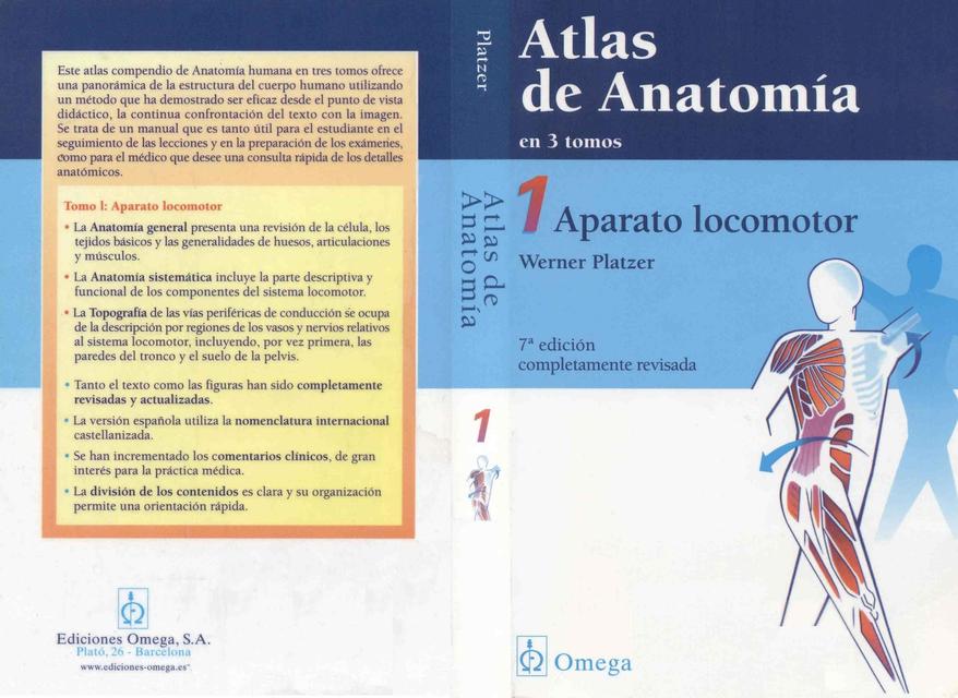 Platzer Atlas de Anatomía Tomo 1 Aparato Locomotor 7a edición | Oscar ...