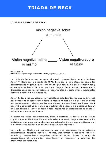 Triada de beck | Facilitando tu estudio | uDocz