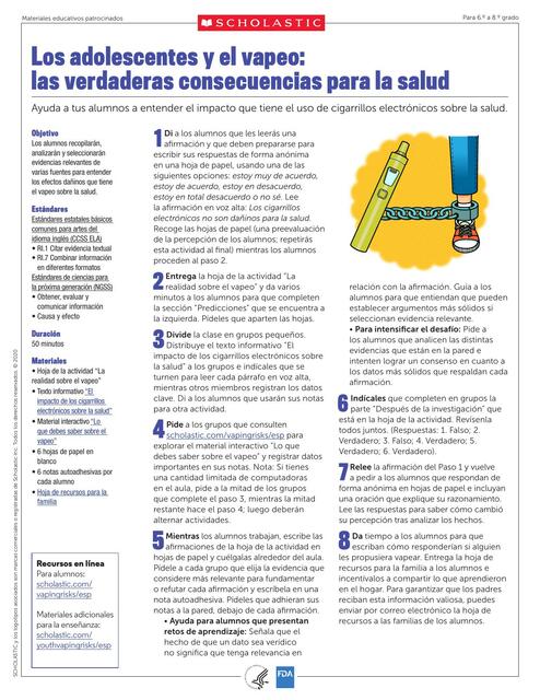 Los adolescentes y el vapeo | Manuel Agustín Hernández Trejo | uDocz