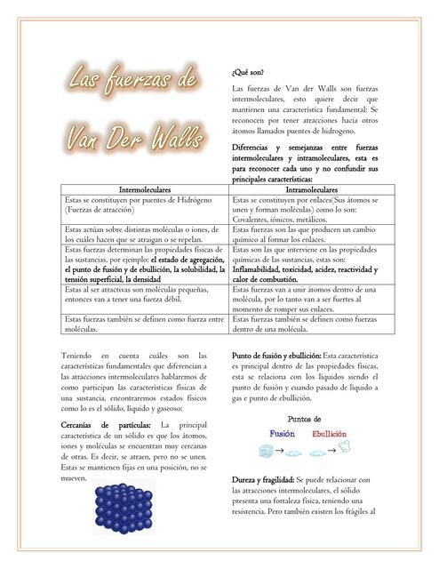 Las Fuerzas de Van Der Walls | eileen silva | uDocz