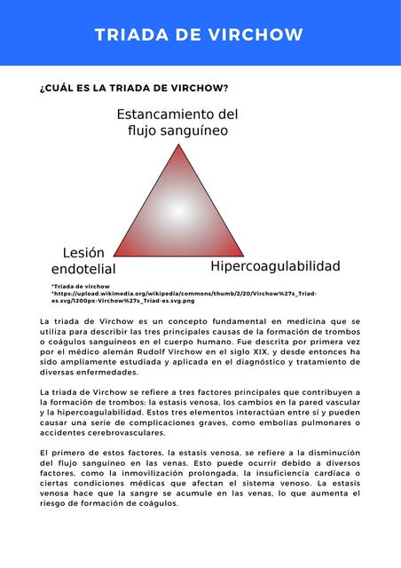 Triada de virchow | Facilitando tu estudio | uDocz