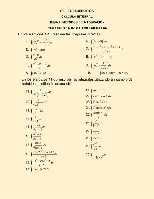Problemas De Cálculo Integral