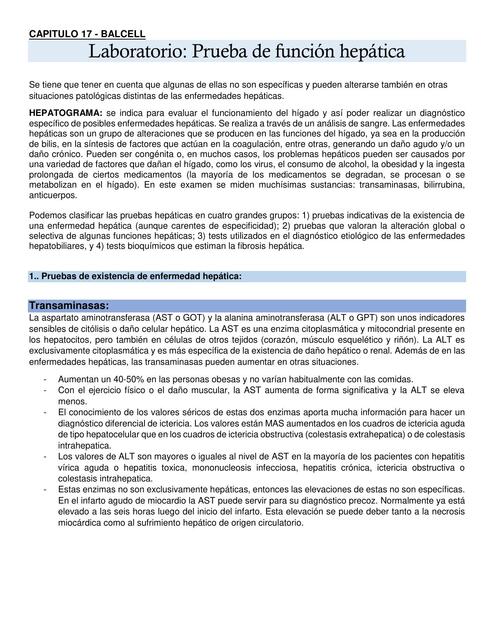 Laboratorio: Prueba de función hepática | Pamela Amarillo | uDocz