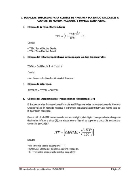 Formulas empleadas para cuentas de ahorro plazo fijo ITF | Ciudad ...