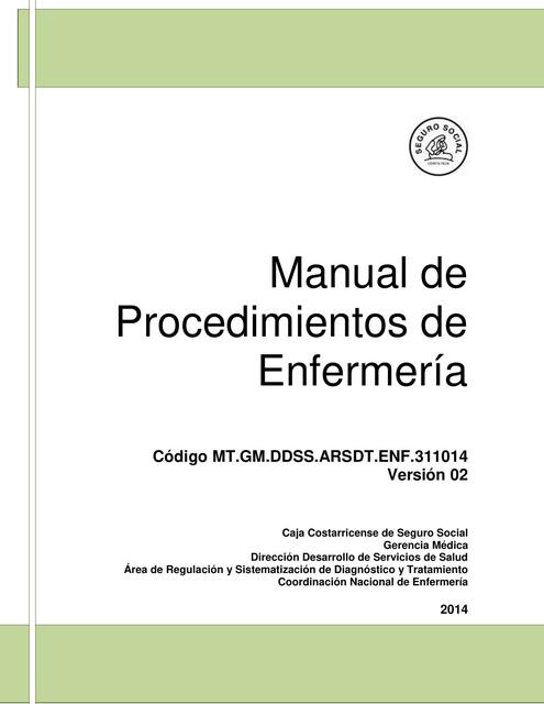 Manual De Procedimientos De Enfermería Enfermeriadigital Udocz