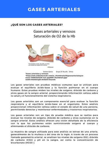 Gases arteriales | Facilitando tu estudio | uDocz