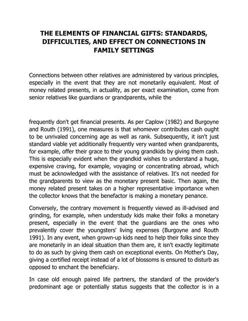 The Elements of Financial Gifts | Jithin Jacob Issac | uDocz