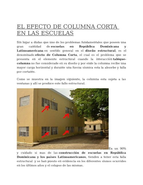 El Efecto De Columna Corta En Las Escuelas | Miguel Muñoz | uDocz