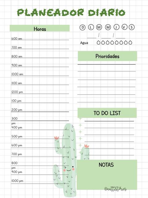 Planner diario | Nataly Alfaro | uDocz
