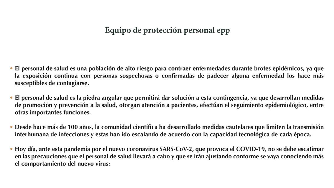 Equipo de protección personal epp | Medicina y Farmacia | uDocz