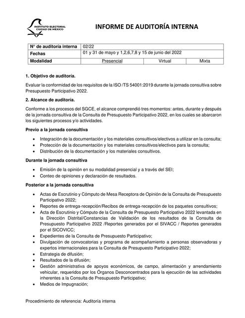 Informe de Auditoría Interna | jorge | uDocz