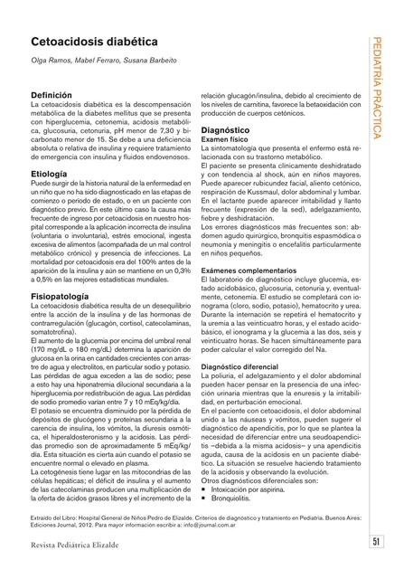 Cetoacidosis Diabética Pediatría Práctica Valees25 Udocz