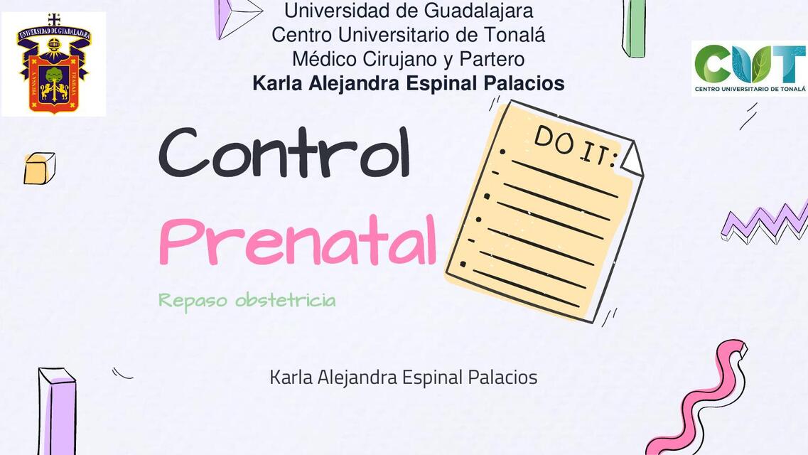 Control prenatal | KARLA ALEJANDRA ESPINAL PALACIOS | uDocz