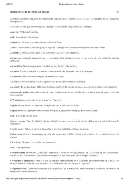 Diccionario de terminos médicos | Cristian Tapia | uDocz