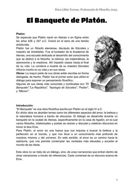 El Banquete de Platón | Erica Torrens | uDocz