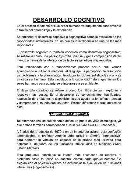 Desarrollo Cognitivo Fer M Udocz