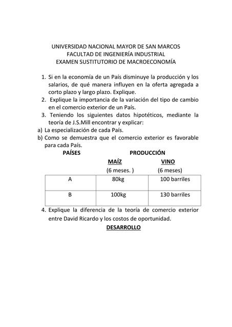 Examen Sustitutorio de Macroeconomía | Yanela Daniela Urbina Ecos | uDocz