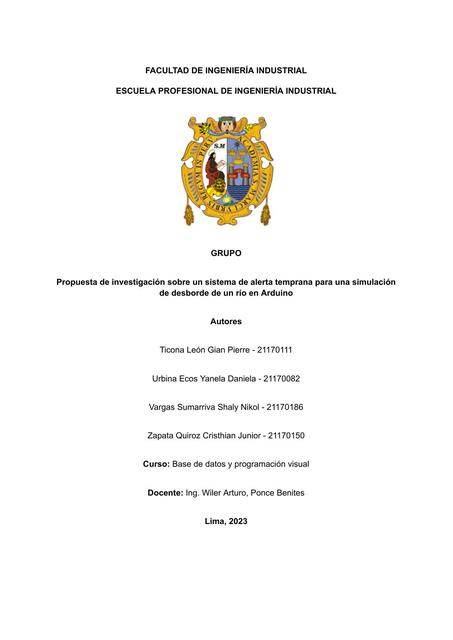 Propuesta de investigación en Arduino | Yanela Daniela Urbina Ecos | uDocz