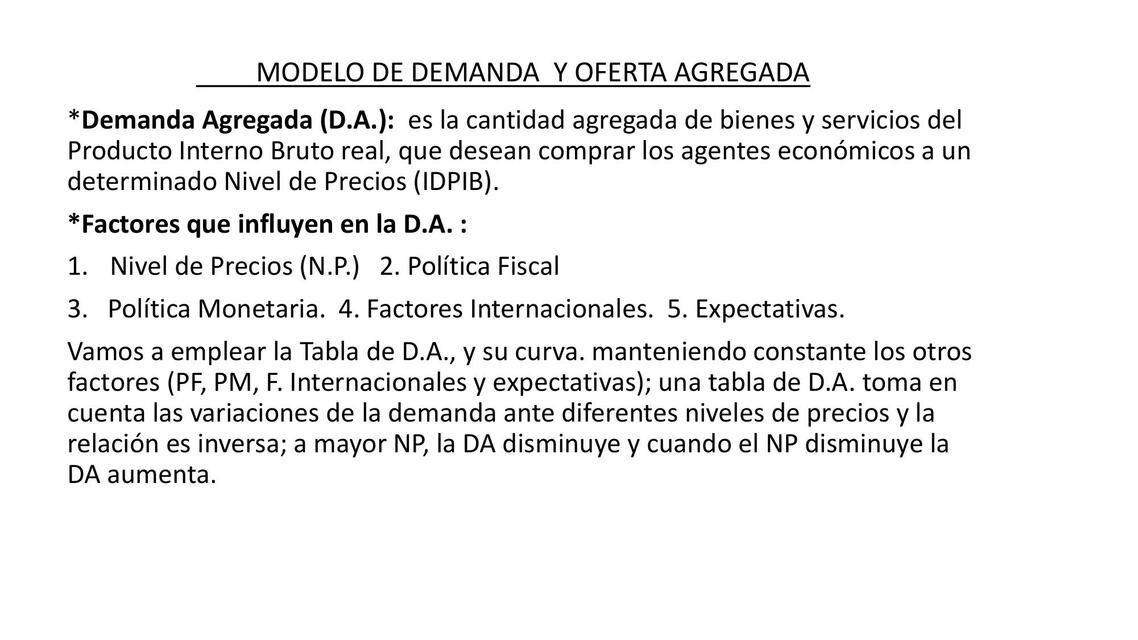 Modelo de Demanda y Oferta Agregada | Yanela Daniela Urbina Ecos | uDocz