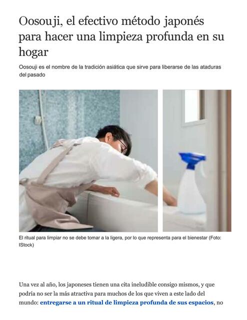 Oosouji, el efectivo método japonés para hacer una limpieza profunda en ...