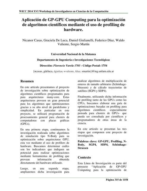 Aplicación de GP - GPU Computing para la optimización de algortimos | Tecnología y electrónica ...