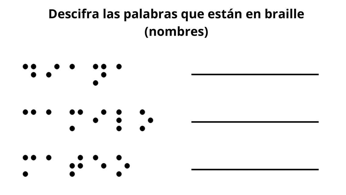 Descifra las palabras que están en braille (nombres) | Educación ...